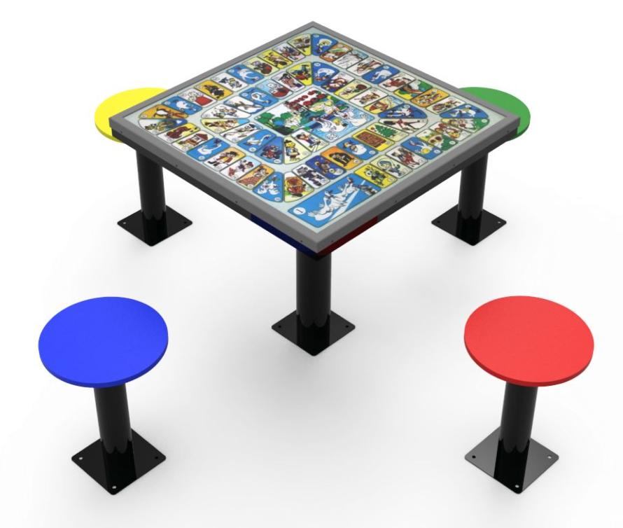 Taula joc de l'oca d'exterior amb 4 cadires